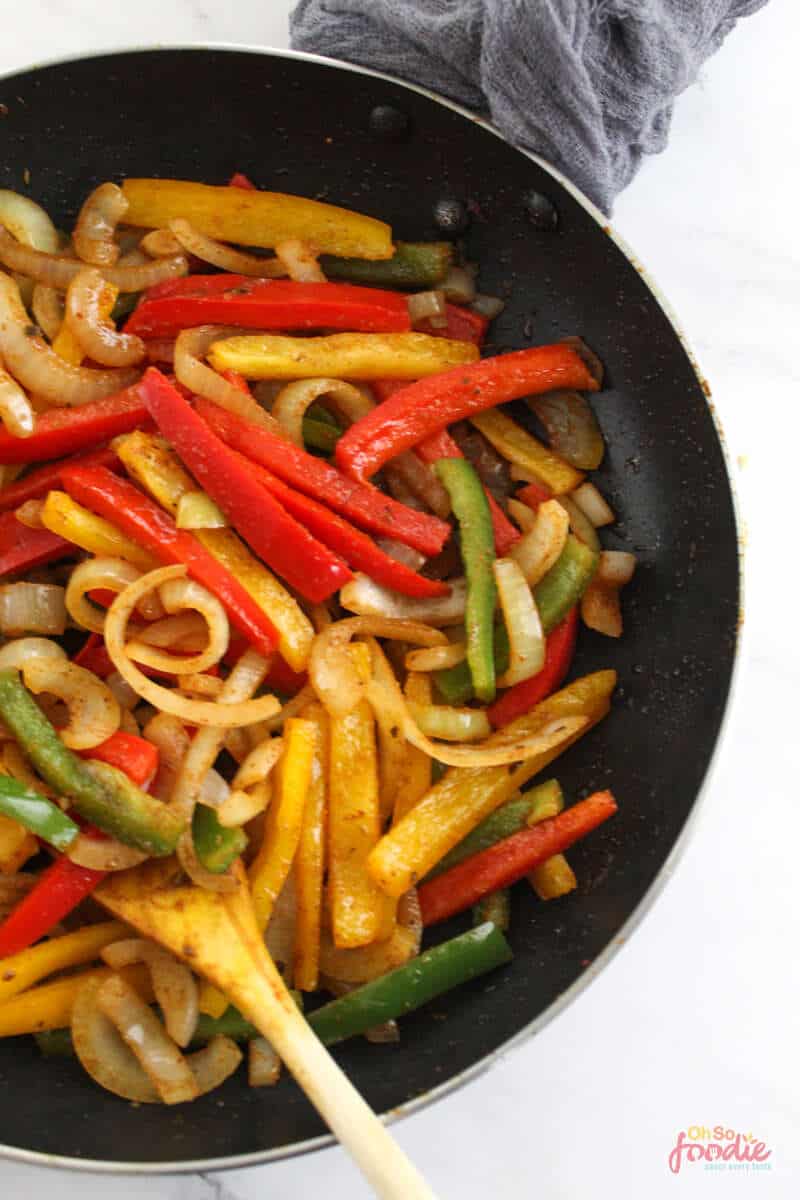 Chipotle Copycat Fajita Veggies - Oh So Foodie