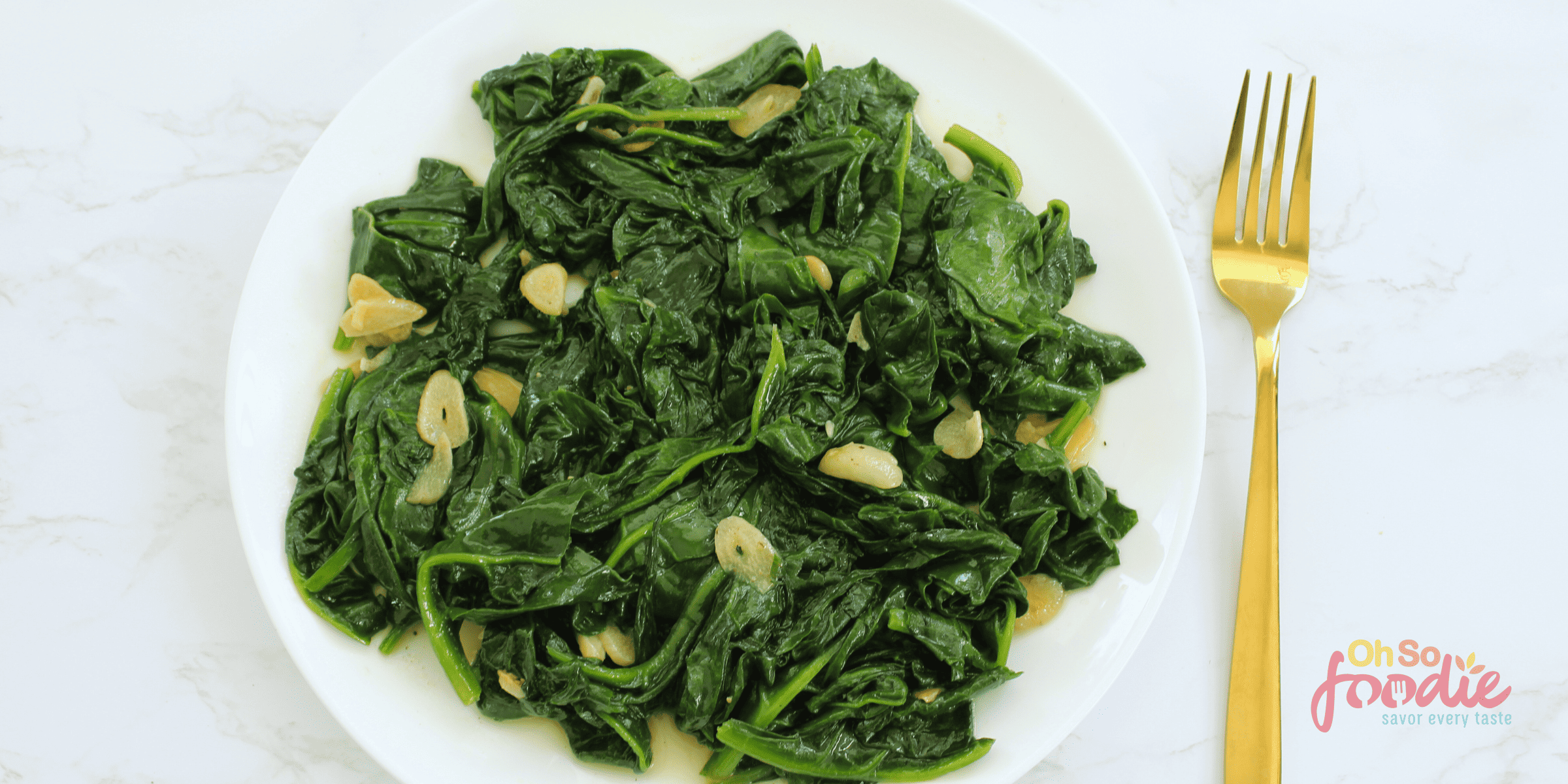 Buttery Garlic Sautéed Spinach - Oh So Foodie