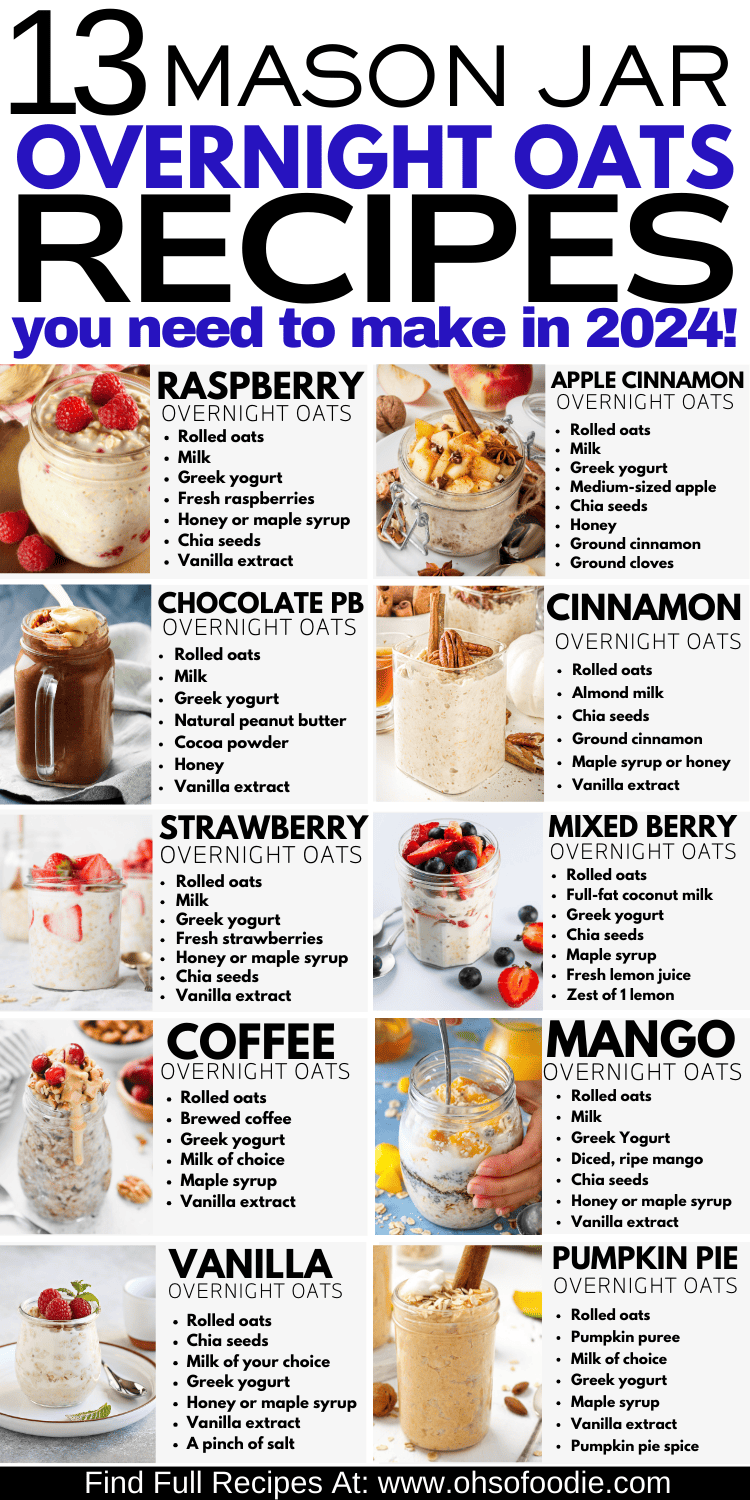 13+ Overnight Oats Recipes Made In Mason Jars - Oh So Foodie