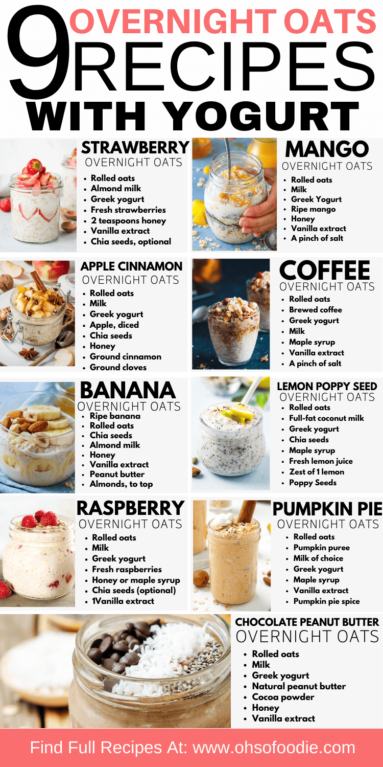 9+ Delicious Overnight Oats Recipes With Yogurt - Oh So Foodie