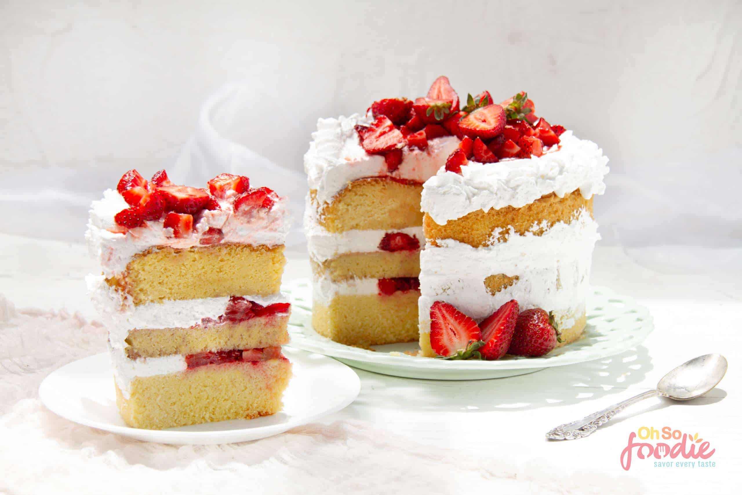 Strawberry Shortcake Cake Recipe - Oh So Foodie