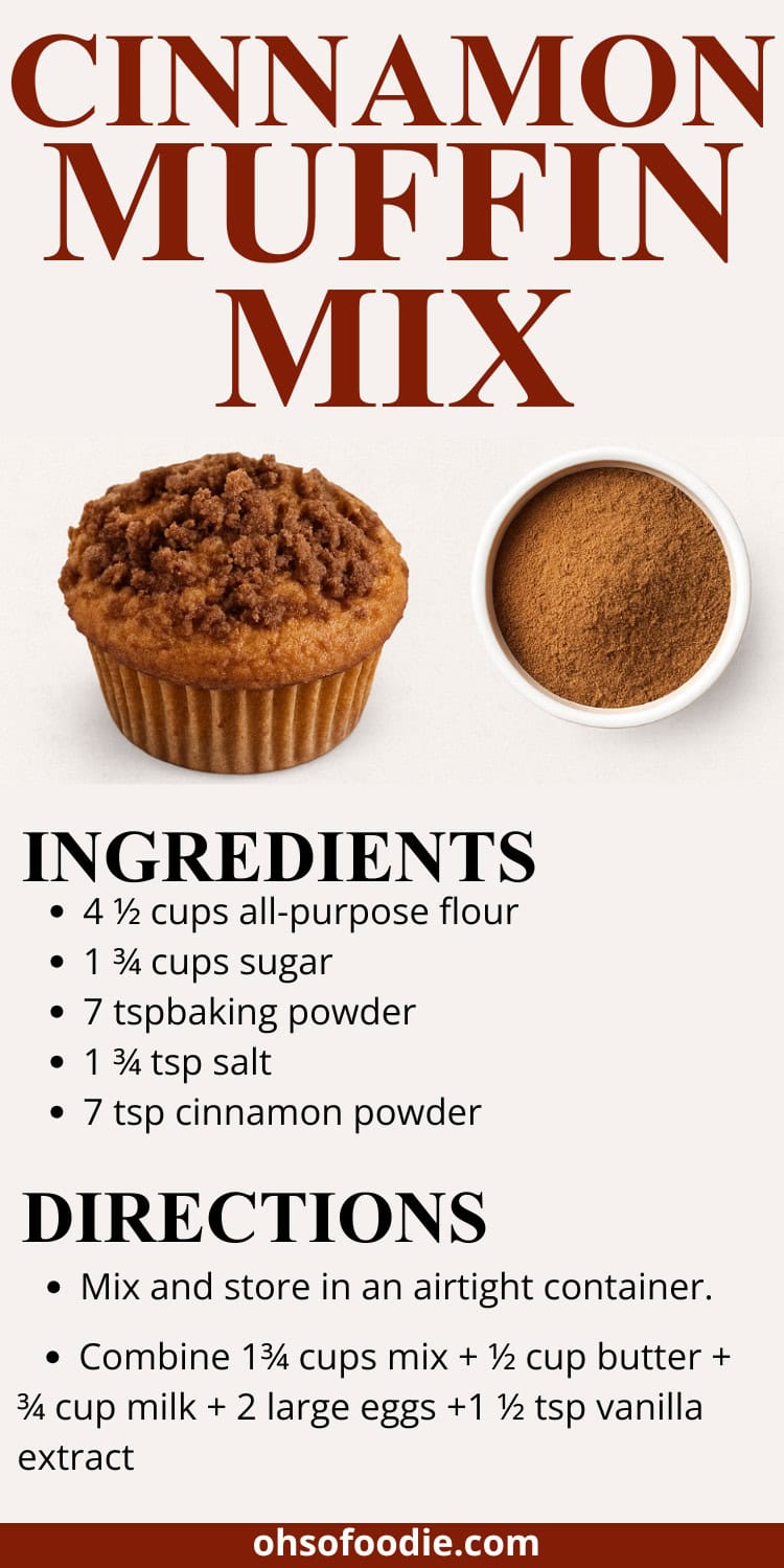 Homemade Cinnamon Muffin Mix (Make Ahead Recipe) - Oh So Foodie